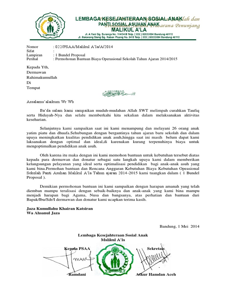 Proposal Biaya Operasional | PDF