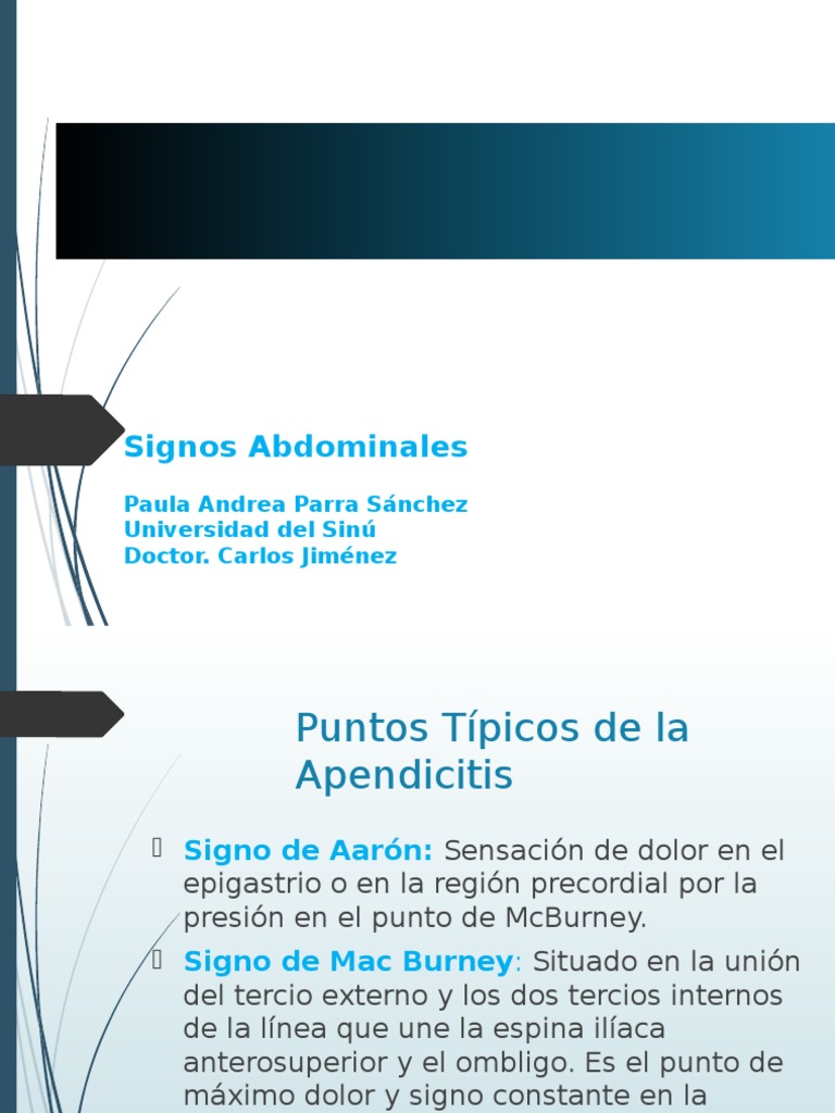 Signos Abdominales | PDF | Abdomen | Especialidades Medicas
