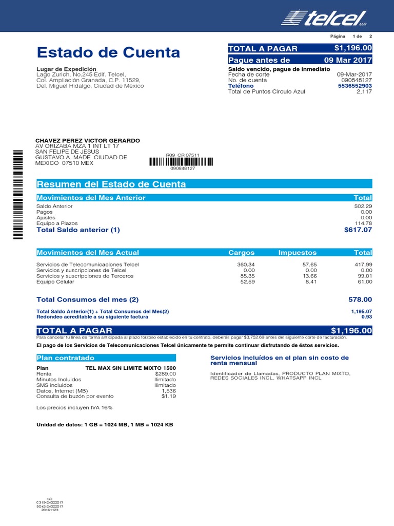 Pago Telcel | PDF | Telecomunicaciones | Economía (general)