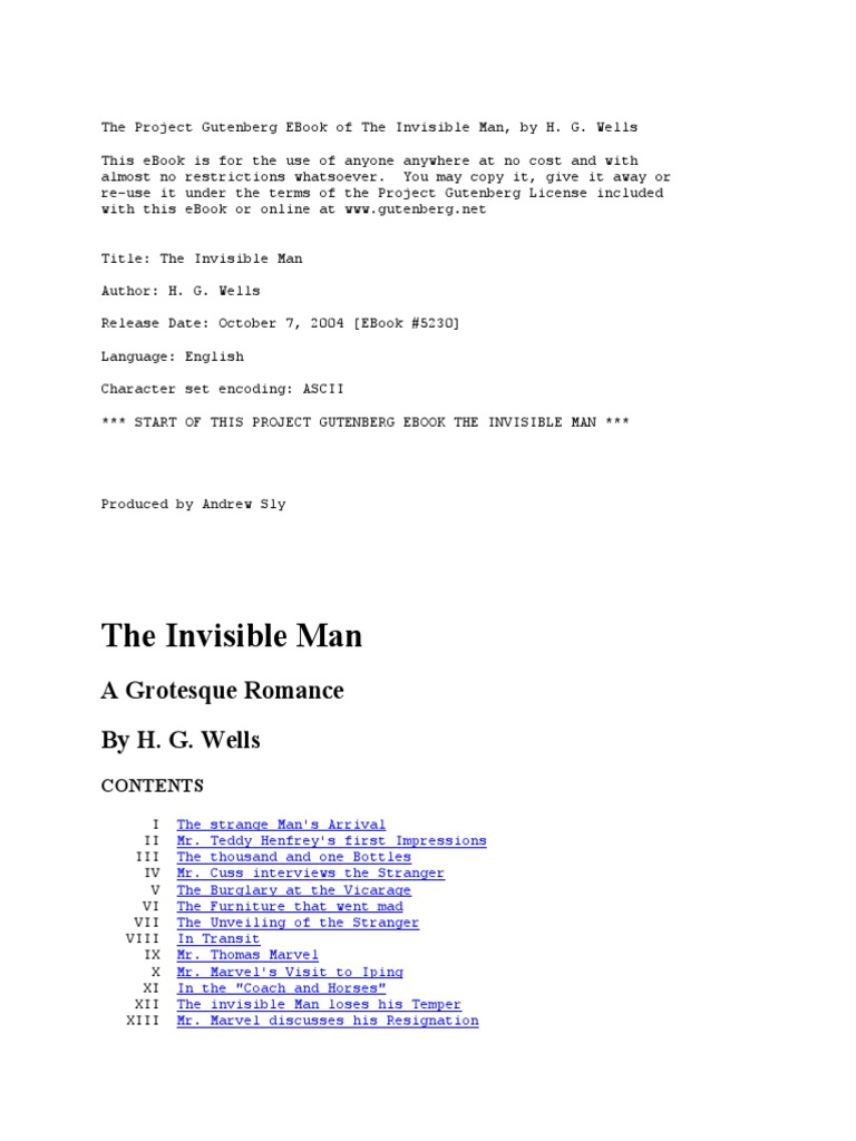 The Invisible Man | PDF | The Invisible Man | Nature