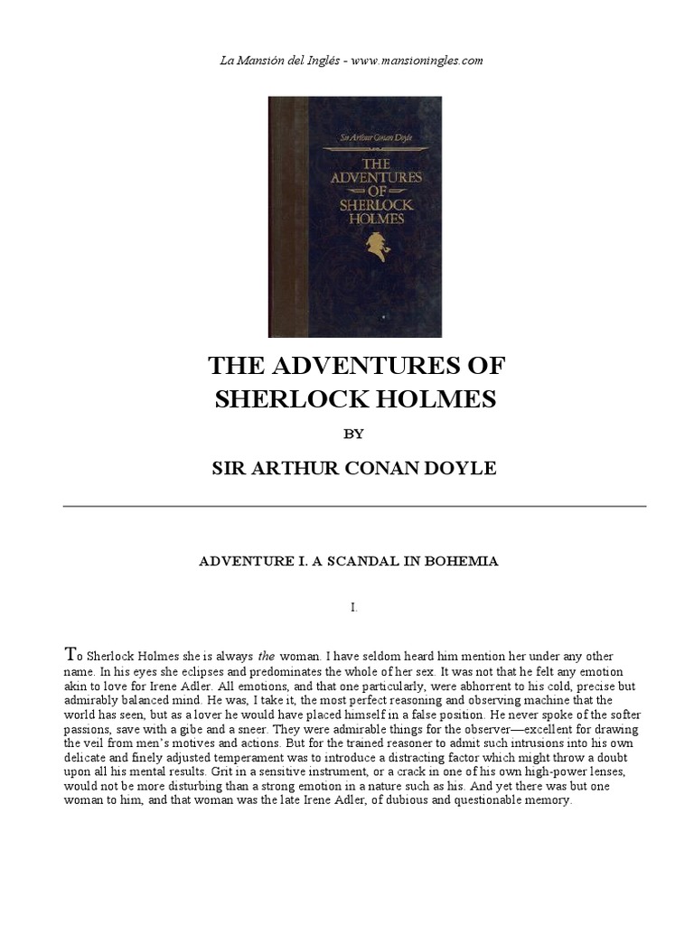 Adventures Sherlock | PDF | A Scandal In Bohemia | Sherlock Holmes