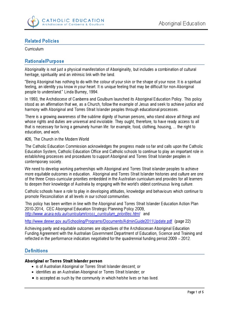 Aboriginal Education Policy | PDF | Indigenous Australians | Literacy