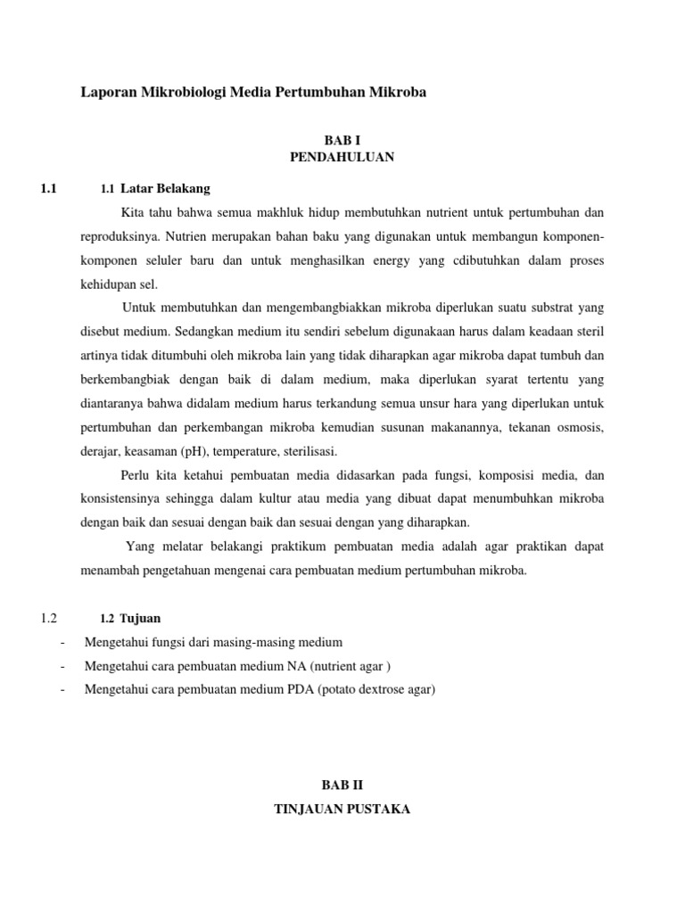 Media Tumbuh Bakteri | PDF
