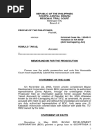 Sample Trial Memorandum | PDF | Burden Of Proof (Law) | Reasonable Doubt