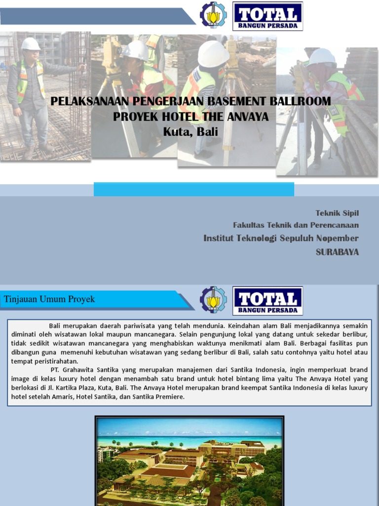 Pelaksanaan Pekerjaan Basement Ballroom Proyek The Anvaya Hotel, Bali | PDF