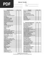 Social Skills Checklist - Elementary | PDF | Social Skills | Nonverbal ...