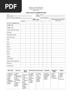 DepEd School Health Examination Card | PDF | Health Sciences | Diseases And Disorders