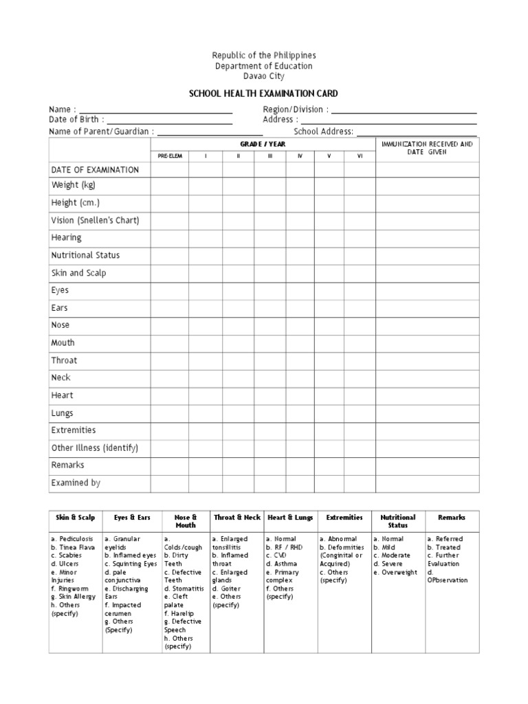 Health Card Front | PDF | Dentures | Tooth