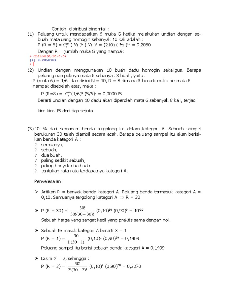 X Contoh Distribusi Binomial | PDF