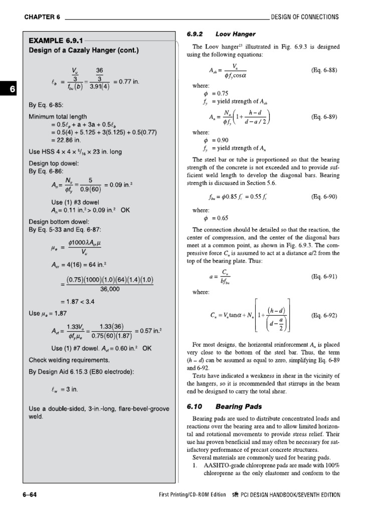 PCI MNL-120-10 7th Edition Design Handbook - BearingPads | PDF