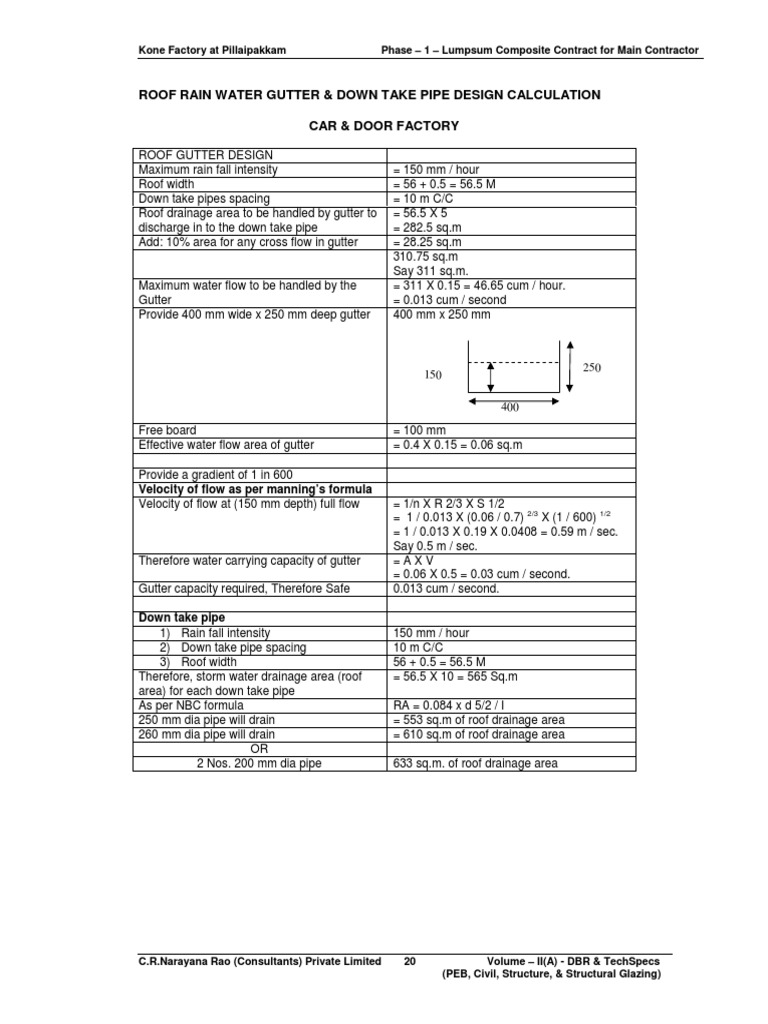 Gutter and Ds Design As Per NBC | PDF | Drainage | Hydrology And Urban ...