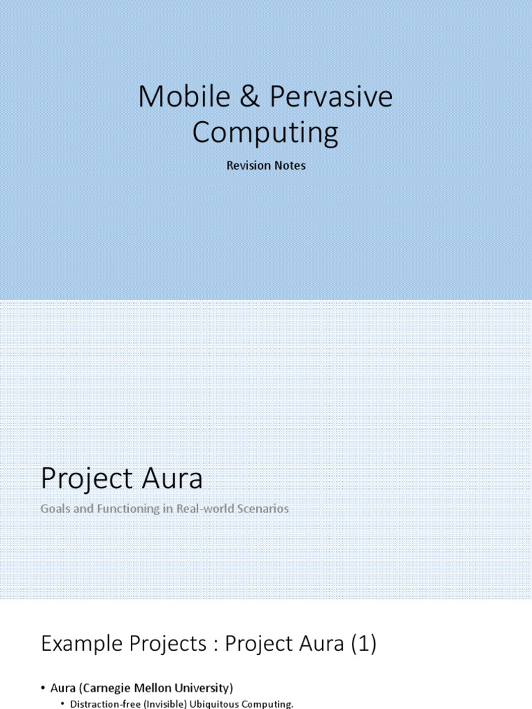 Mobile & Pervasive Computing - Revision Final Semester | PDF | Internet ...