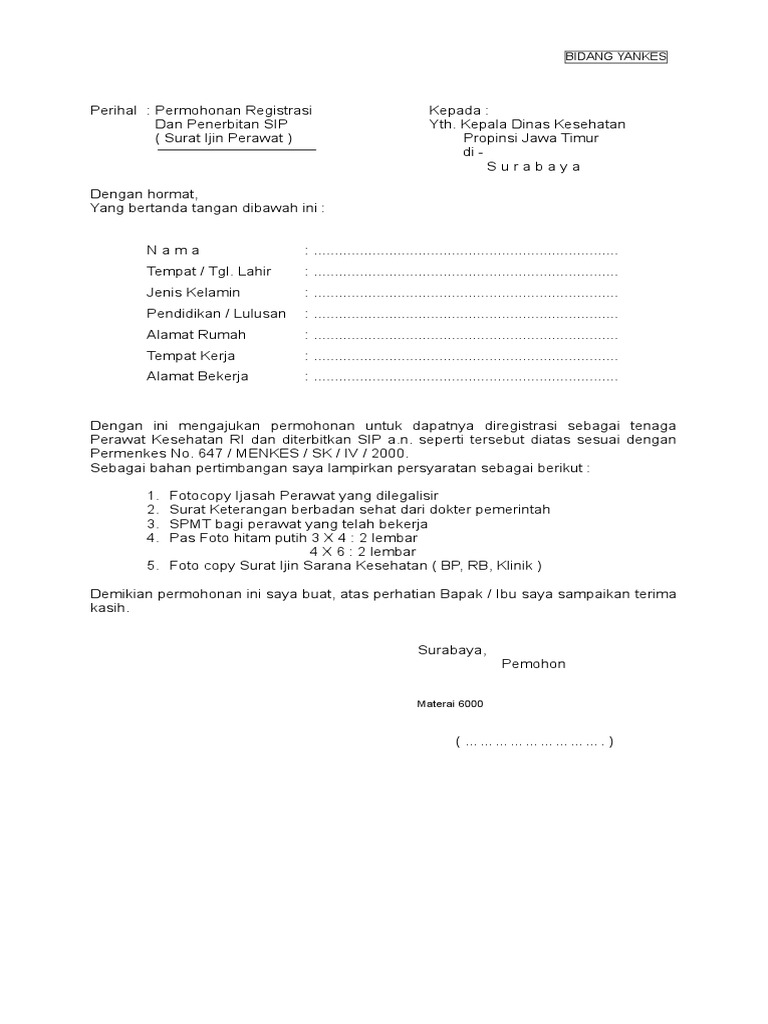 Contoh Sip Perawat - Perumperindo.co.id