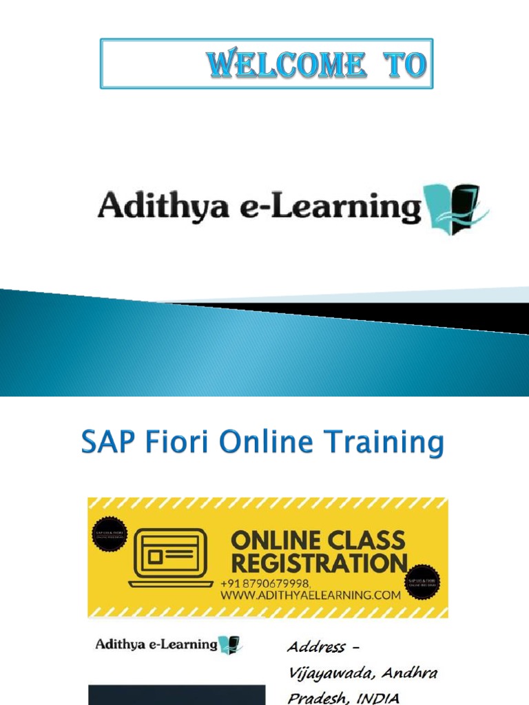SAP Fiori Online Training by Adithya E-Learning | PDF | Business | Computers