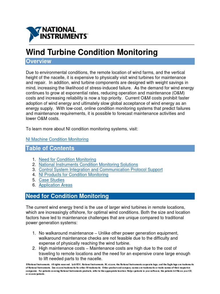Wind Turbine Condition Monitoring | Download Free PDF | Wind Power ...