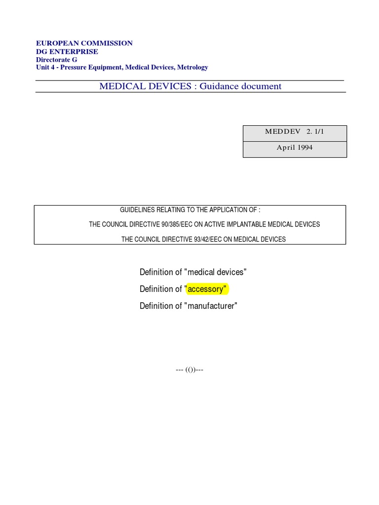 MEDDEV - Total (2016.06) PDF | PDF | Medical Device | Artificial ...