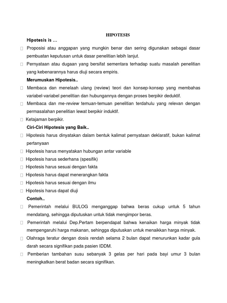 Contoh Hipotesis | PDF | Karier & Perkembangan | Pengembangan Diri