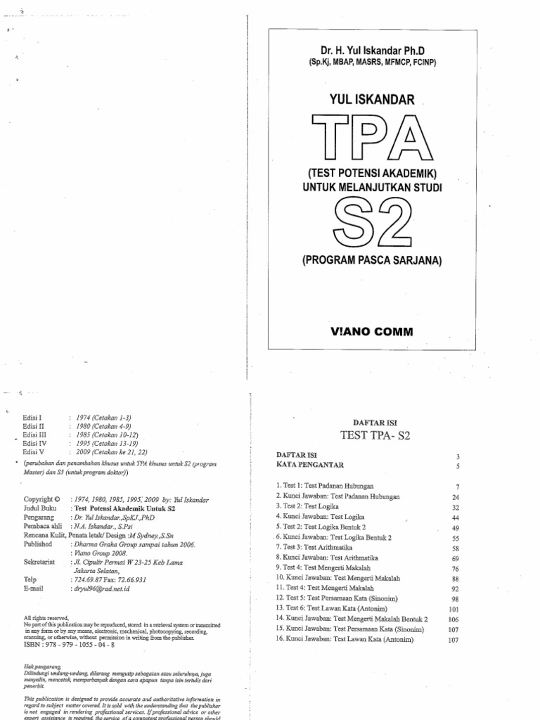 Buku Tes TPA S2 1 PDF | PDF