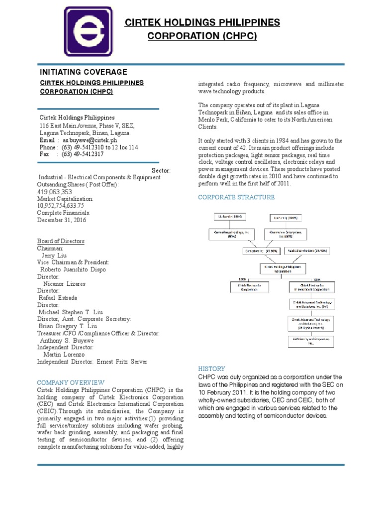 Cirtek PDF | PDF | Mergers And Acquisitions | Investing