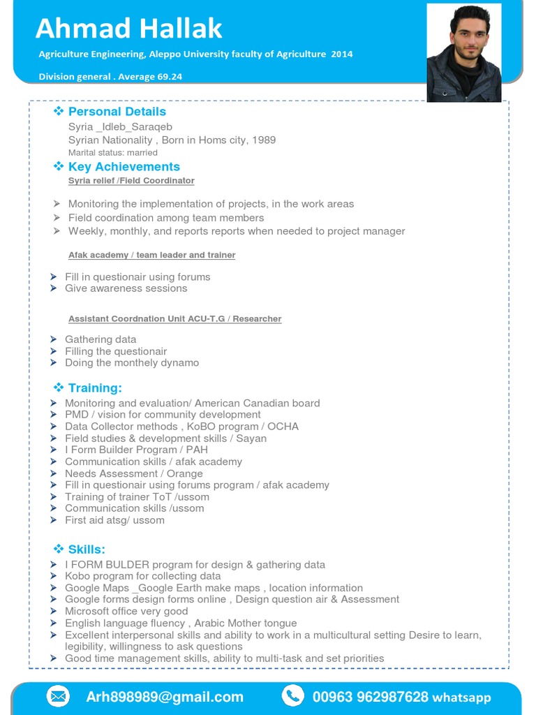 Ahmad Hallak: Personal Details | PDF