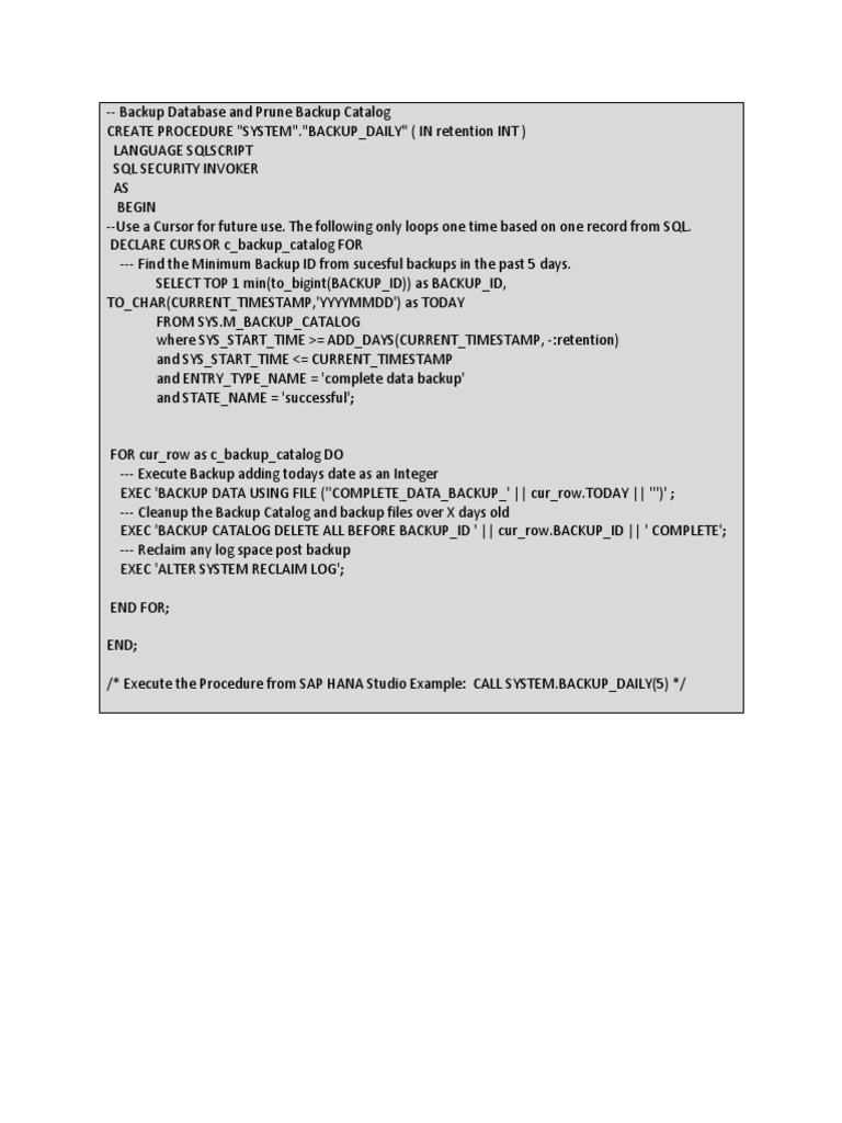 SAP Daily Backup Procedure | PDF