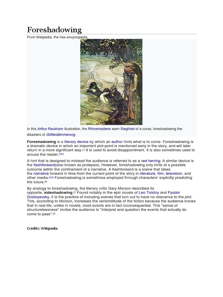 Foreshadowing Literary Device | PDF