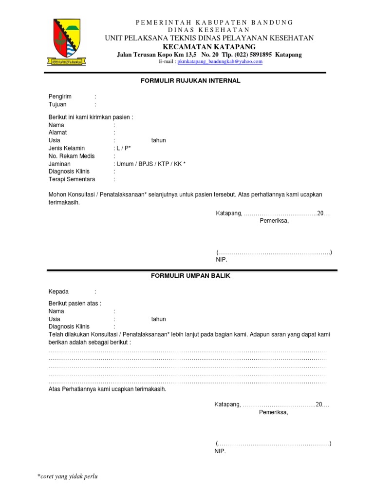 Form Rujukan Internal | PDF