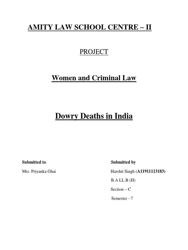 Women and Criminal Law Project | PDF | Wife | Marriage