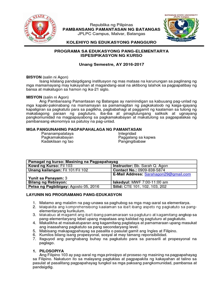 Fil 103-BEED Masining Na Pagpapahayag | PDF