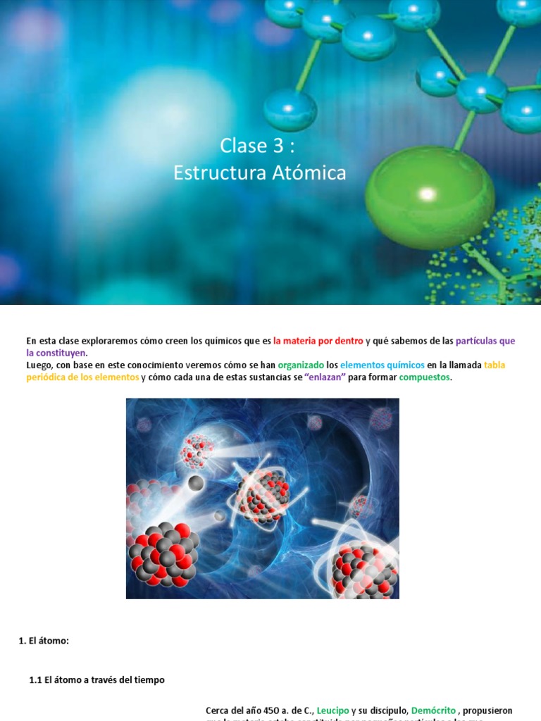 Quimica General e Inorganica Clase 3 | PDF | Mole (Unidad) | Átomos