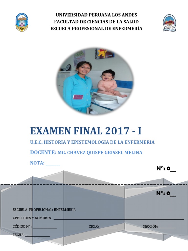 Caratula para Examen FINAL Enfermeria | PDF