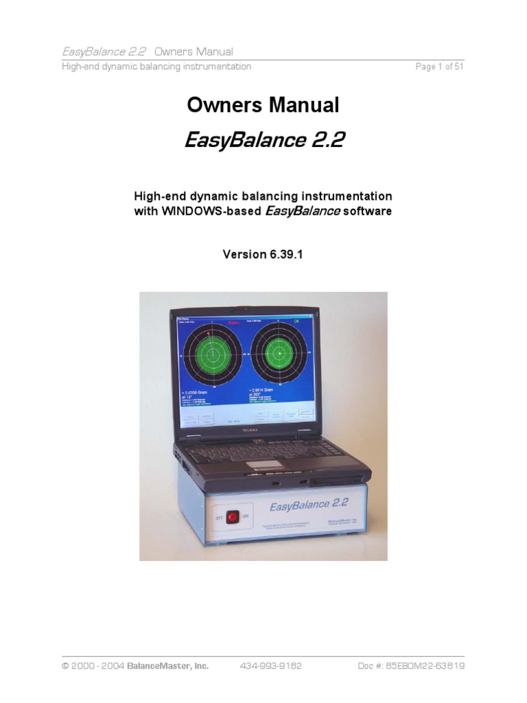 EasyBalance 2.2 Manual PDF | PDF | Instrumentation | Calibration