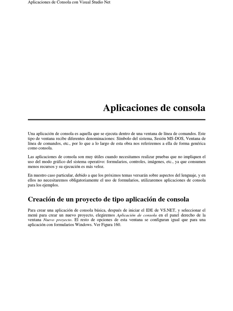 Aplicaciones de Consola | PDF | Interfaz de línea de comando | Básico