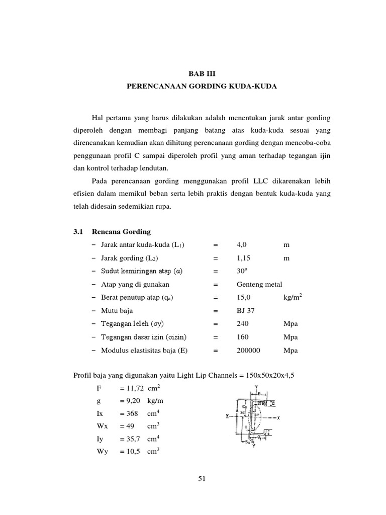BAB III Gording Kuda Kuda Jilid | PDF