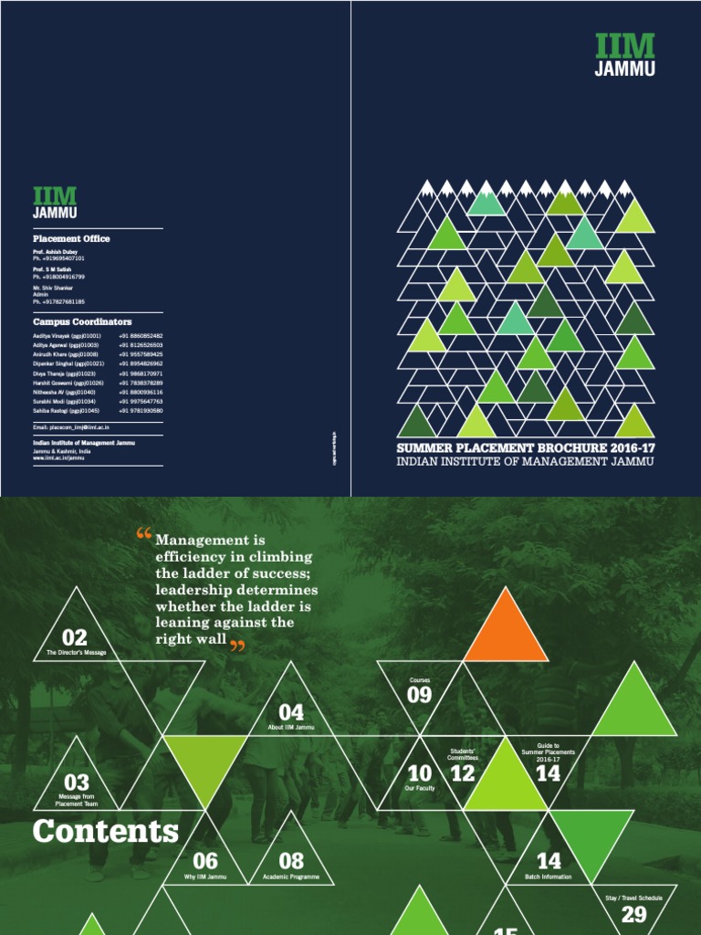 IIM Jammu - Summer Placement Brochure 2016 | PDF | Academia | Further ...