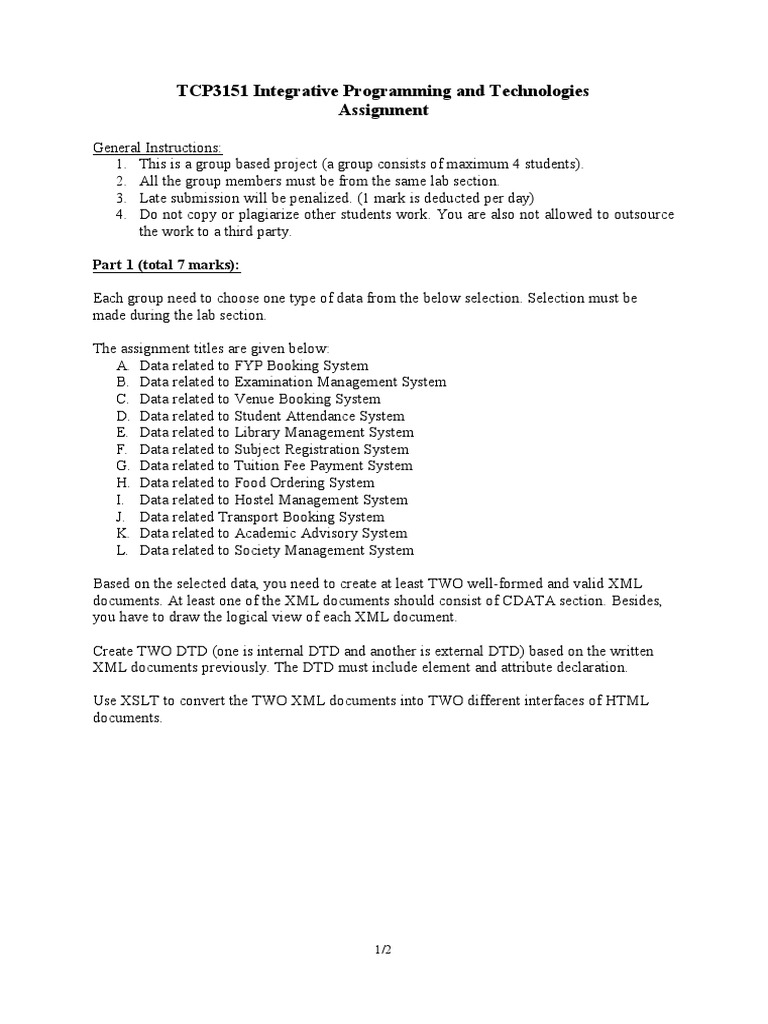 Assignment TCP3151 | PDF | Xslt | Java (Programming Language)