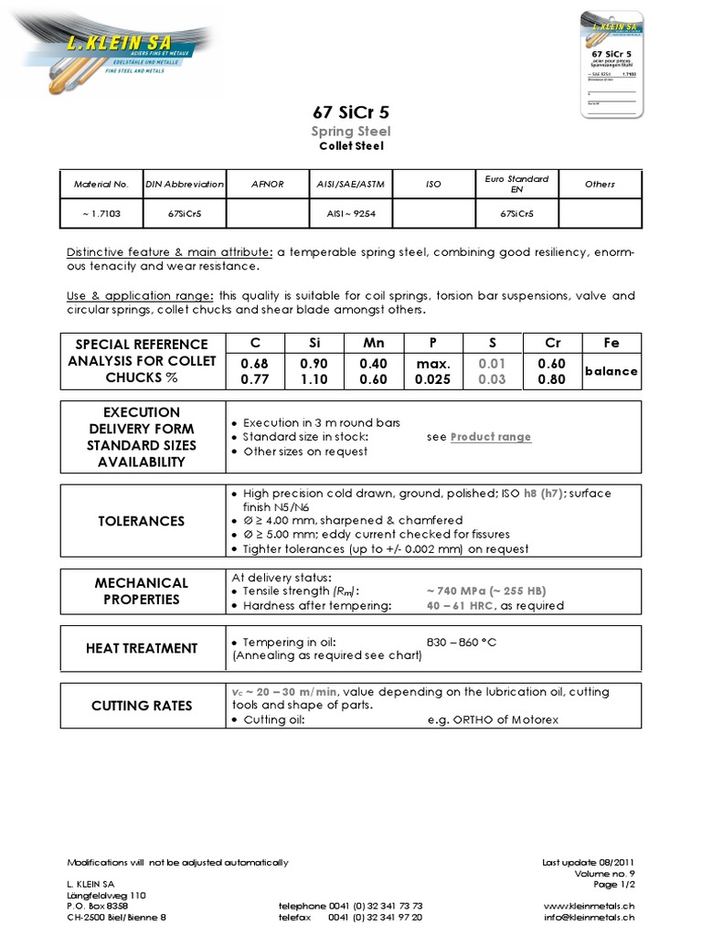 Aisi 9254 - Spring Steel | PDF | Heat Treating | Annealing (Metallurgy)