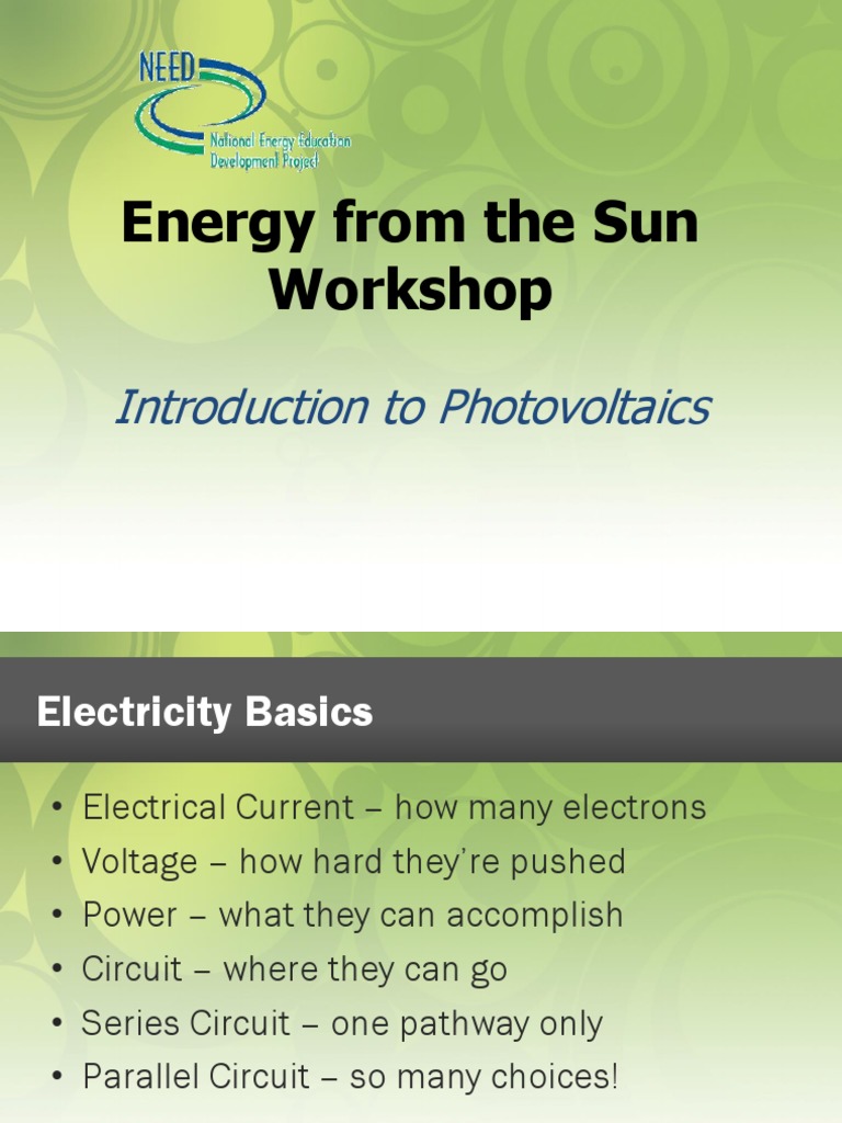 Introduction To Photovoltaics Powerpoint | PDF