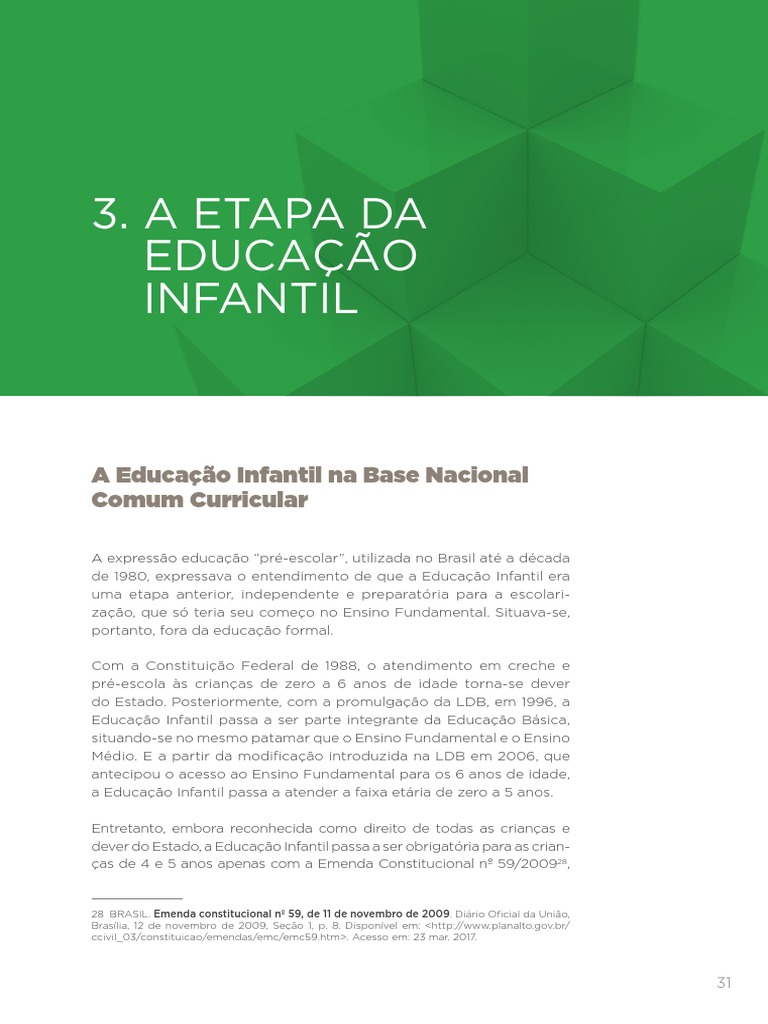 3 BNCC-Final Infantil | PDF | Pré-escola | Aprendizado
