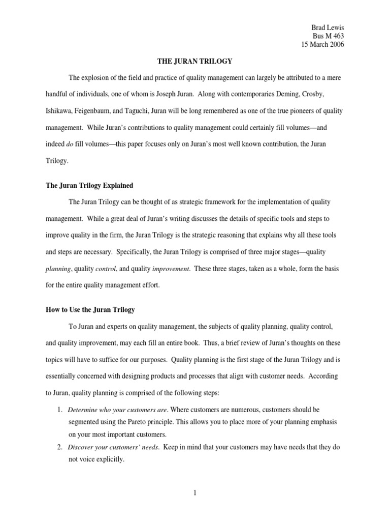 Juran Trilogy PDF | PDF