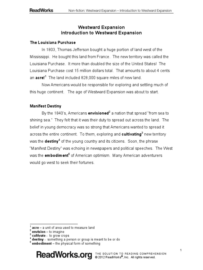 Introduction to Westward Expansion | PDF | Travel