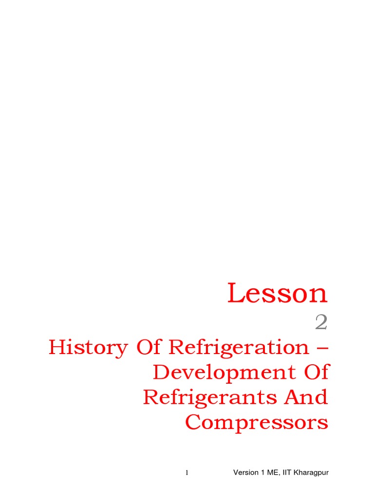 History of Refrigerants and Compressors | PDF | Gas Compressor ...