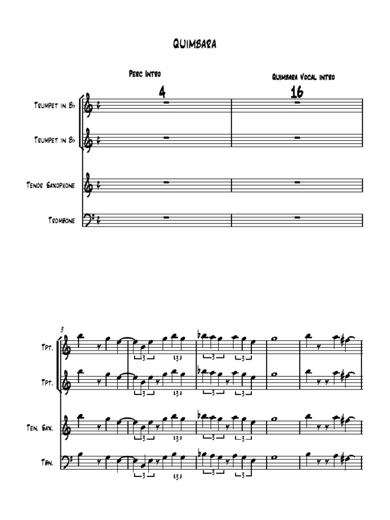 Quimbara Score | PDF | Sound Recording | Sound Technology