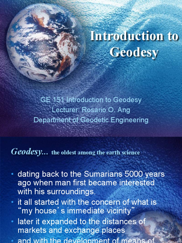 GE 151 Lecture 1 Introduction To Geodesy | PDF | Geodesy | Geometry
