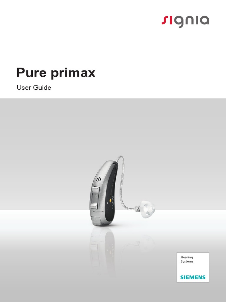 Signia Pure Primax User Guide | PDF | Hearing Aid | Telephone