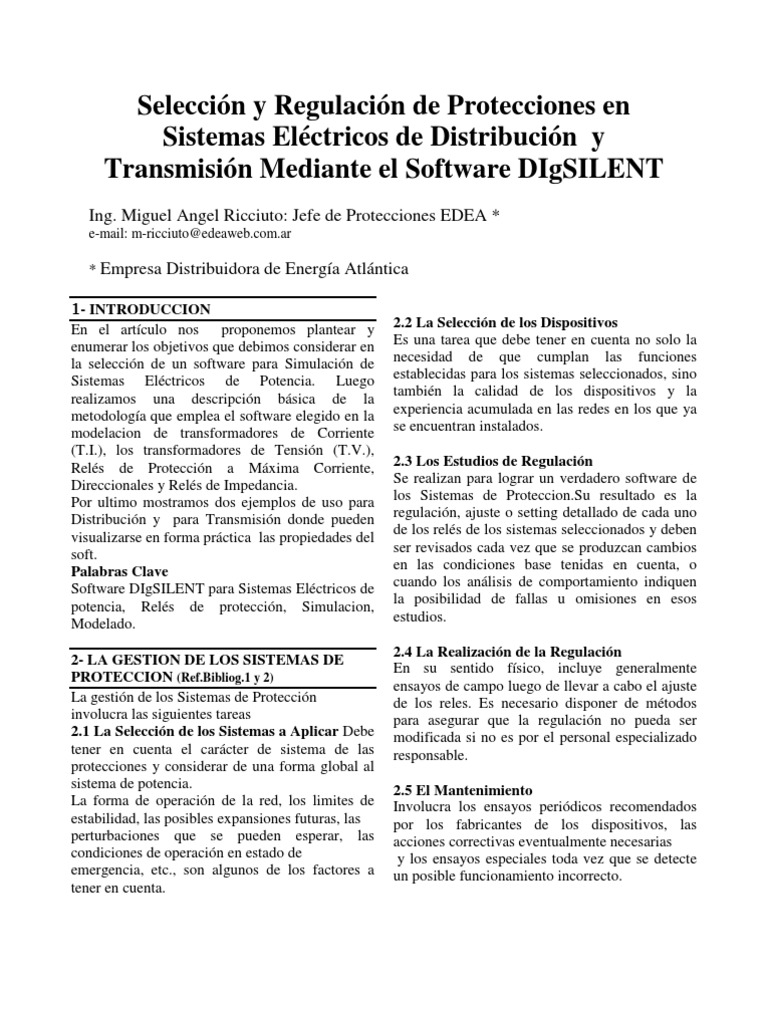 Digsilent Protection Simulation | PDF | Transformador | Relé