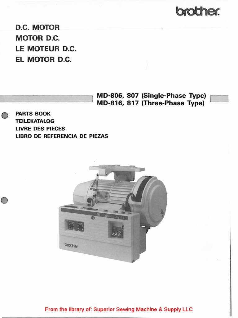 Brother MD-806, - 807 MD-816, - 817 D.C. Motors | PDF