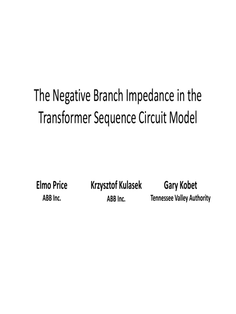 The Negative Branch Impedance in The Transformer Sequence Circuit Model | PDF | Ct Scan ...