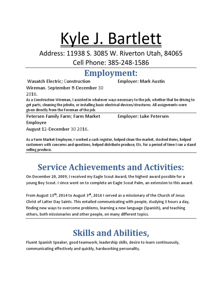 Kyle Resume | PDF | Travel