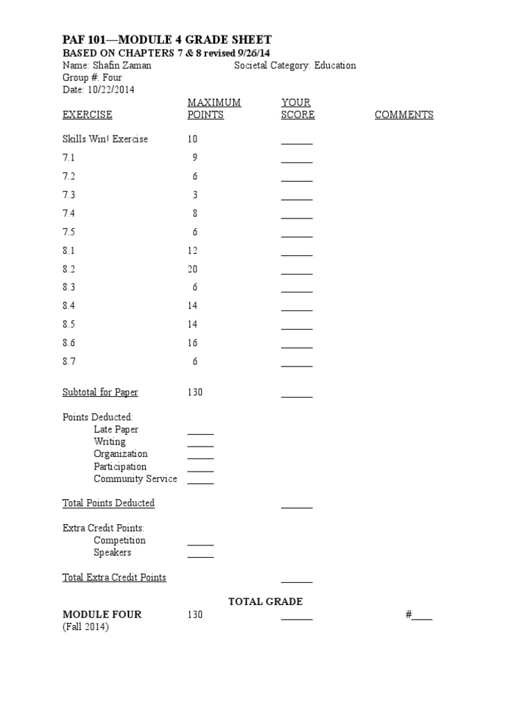 PAF 101 - Module 4 Exercises | PDF | University And College Admission ...